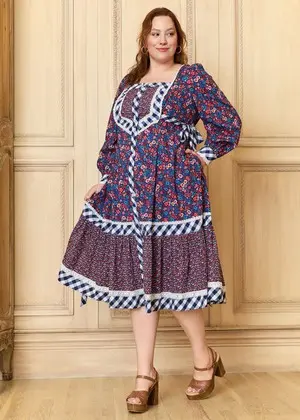 MODCLOTH Veronica Floral Cottagecore Midi Dress