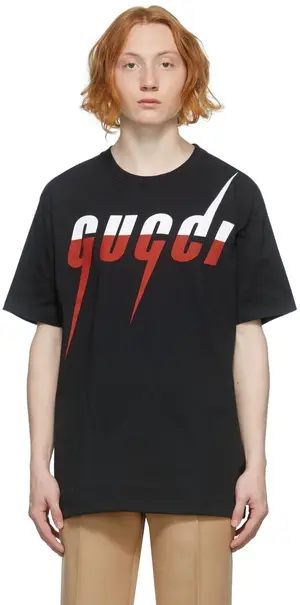 Gucci Gucci Black Blade T-Shirt - 1141 Medley/white/re
