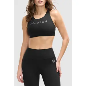 PELOTON Cadent Mid Neck V Strap Bra - Jet Black