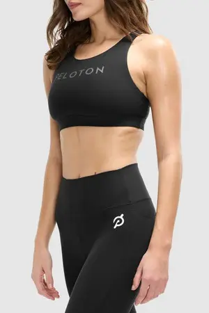 PELOTON Cadent Mid Neck V Strap Bra - Jet Black