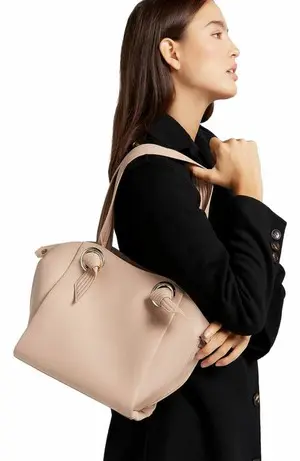 BELLE & BLOOM Heart Of Gold Leather Shoulder Bag - Latte