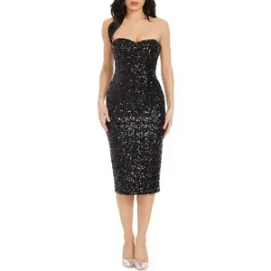 Sequined Sweetheart Neck Cocktail Dresses
