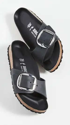BIRKENSTOCK Madrid Big Buckle Sandals - Black