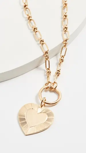 Brinker & Eliza Embossed Heart Pendant Necklace