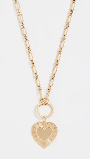 Brinker & Eliza Embossed Heart Pendant Necklace