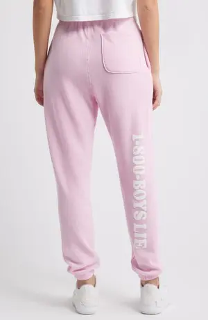 BOYS LIE 1-800 Revamped Slim Waffle Knit Graphic Joggers