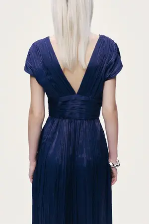 NOCTURNE V-neck Midi Sleeveless Dress