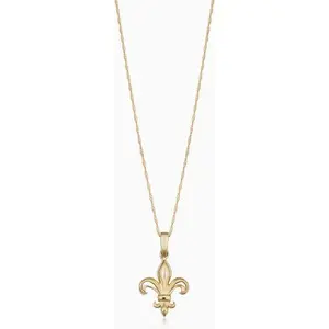 ORADINA 14k Fleur De Lis Pendant Necklace - Yellow Gold