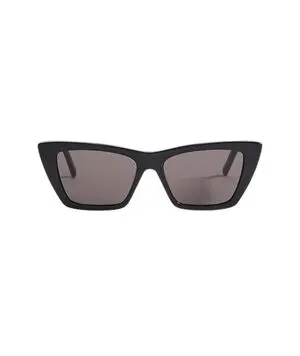 Saint Laurent Narrow Cat Eye Sunglasses - Shiny Black/grey Green