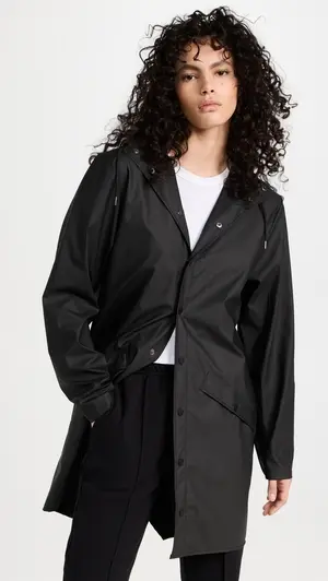 Rains Long Jacket - Black