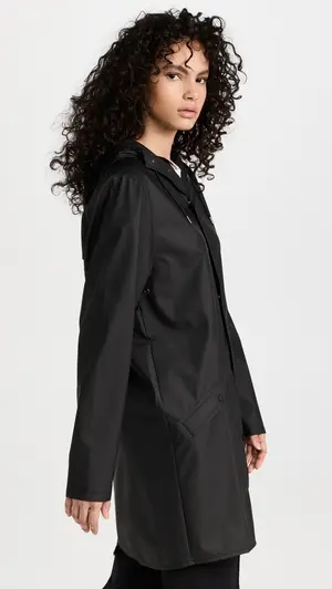 Rains Long Jacket - Black