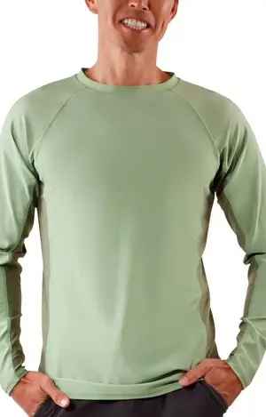 UV SKINZ Long Sleeve Crew Sun & Swim Shirt Sage/washed Olive
