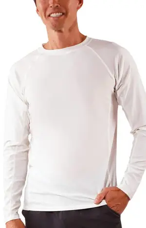 UV SKINZ Long Sleeve Crew Sun & Swim Shirt - White