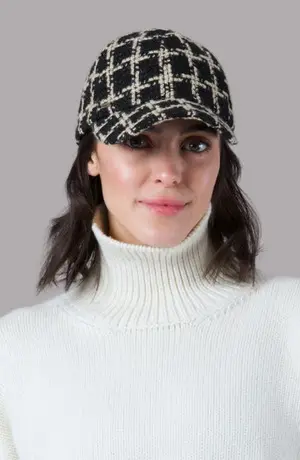 Eugenia Kim Windowpane Tweed Baseball Cap