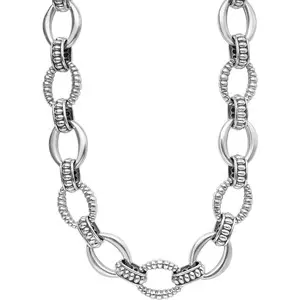 Lagos Sterling Fluted Link Necklace - Silver