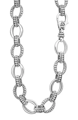 Lagos Sterling Fluted Link Necklace