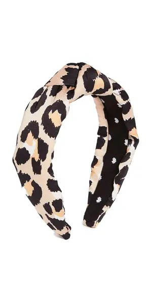 Lele Sadoughi Silk Knotted Headband - Leopard