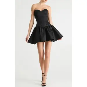 HELSI Strapless Cocktail Mini Dress - Black