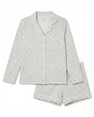 MOTETTE Printed Long Sleeve Pajama Set With Shorts