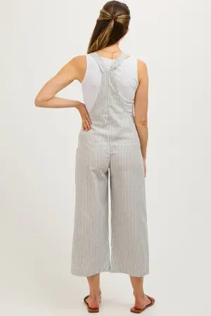 PINKBLUSH Striped Linen Overalls