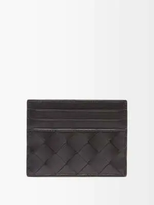 Bottega Veneta Bottega Veneta - Intrecciato Leather Cardholder - Womens - Black - Black