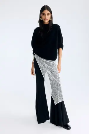 H&m Lace Wrap Midi Skirt