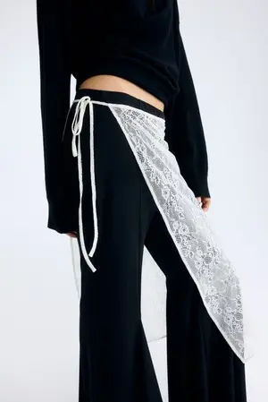 H&m Lace Wrap Midi Skirt