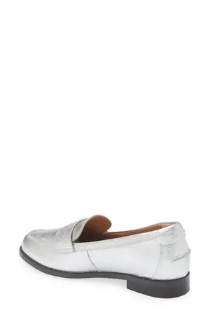 FRANKIE4 Classic Leather Penny Loafers - Silver Tumbled