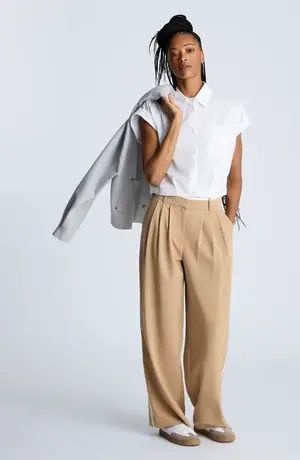 KENNETH COLE Wide-leg Pleated Pants