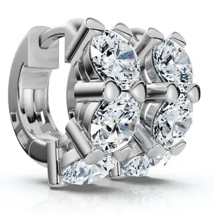 BLISS DIAMOND 3ct Diamond Lab Grown Diamond Huggie Hoop Earrings