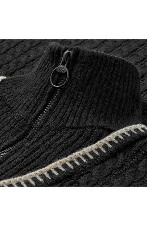UGG Rylynn Sleeveless Quarter-zip Cable-knit Minidress - Black