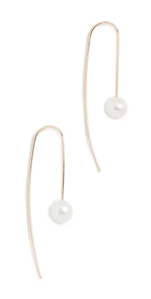 Zoe Chicco 14k Gold Pearl Wire Earrings - Yellow Gold