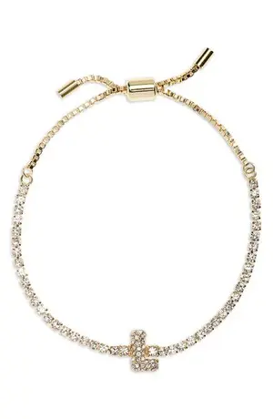 Baublebar BaubleBar Initial Tennis Slider Bracelet Gold L