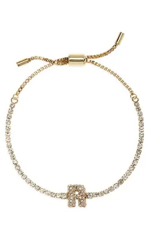 Baublebar BaubleBar Initial Tennis Slider Bracelet Gold R