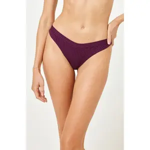 L*Space LSPACE Mercer Rib Bikini Bottom Merlot