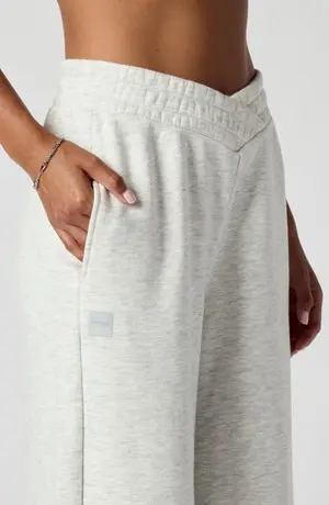 FLORENCE BY MILLS Cozy Crush V Wide Leg Sweatpants - Heather Ice