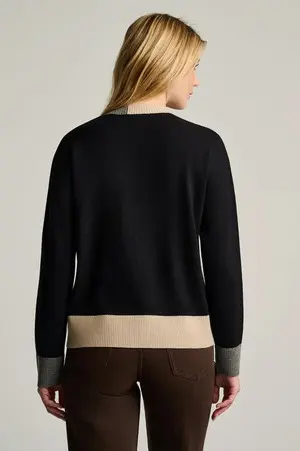 Lisa Todd Bold Block Cotton Cashmere Sweater - Black