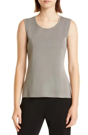 Misook Scoop Neck Knit Tank Mink