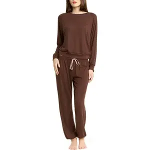 Honeydew Intimates Star Seeker Brushed Jersey Pajamas - Chocolate