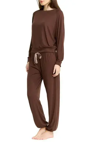 Honeydew Intimates Star Seeker Brushed Jersey Pajamas - Chocolate