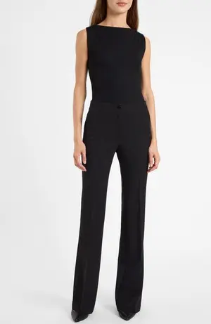 Santorelli Beth Mid-rise Flared Trouser - Onyx