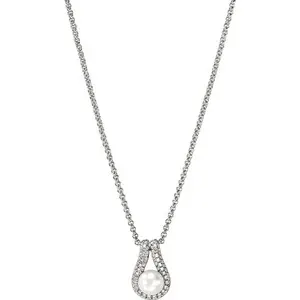 John Hardy Surf Pendant Necklace, Sterling Freshwater Pearl, Diamonds - Silver