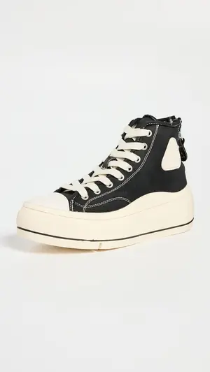 R13 Canvas High Top Platform Sneakers - Black