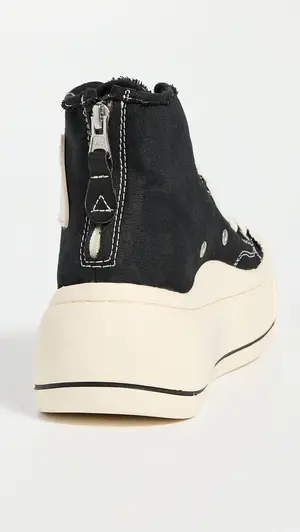 R13 Canvas High Top Platform Sneakers - Black