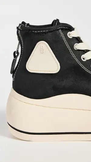 R13 Canvas High Top Platform Sneakers - Black
