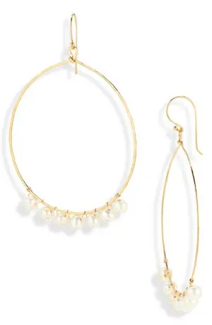 KIARA BY KI-ELE Ki-ele Kate Freshwater Pearl Hoop Earrings - Gold