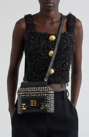 Balmain B-buzz Monogram Vanity Crossbody Bag