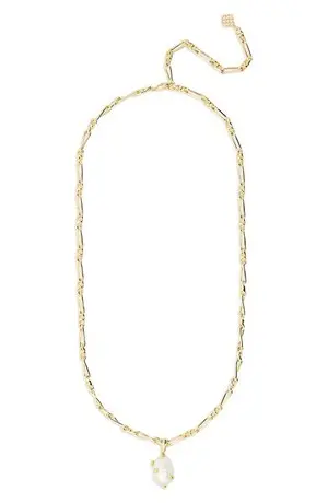 Kendra Scott Melody Freshwater Pearl Pendant Chain Necklace - Gold White Pearl