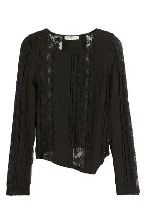 24COLOURS Lace Asymmetric Hem Top