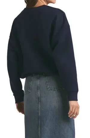 FAVORITE DAUGHTER Collegiate Cotton Blend Sweatshirt - Navy